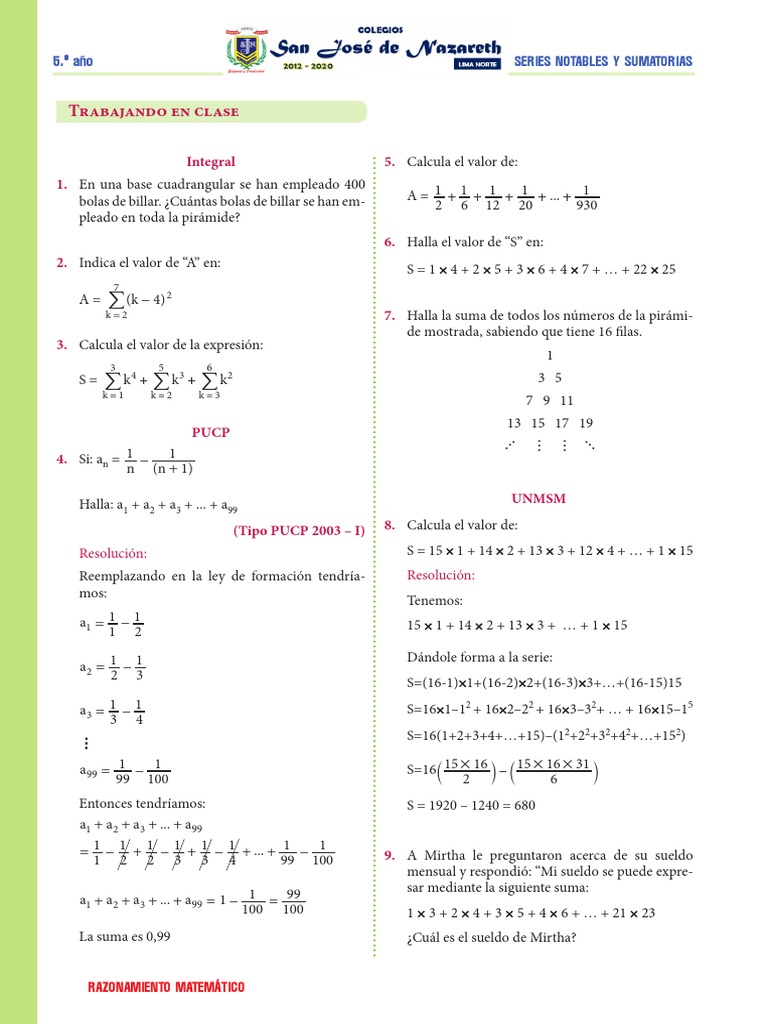 Raz Mat 5to S07 TAREA | PDF | Matemáticas