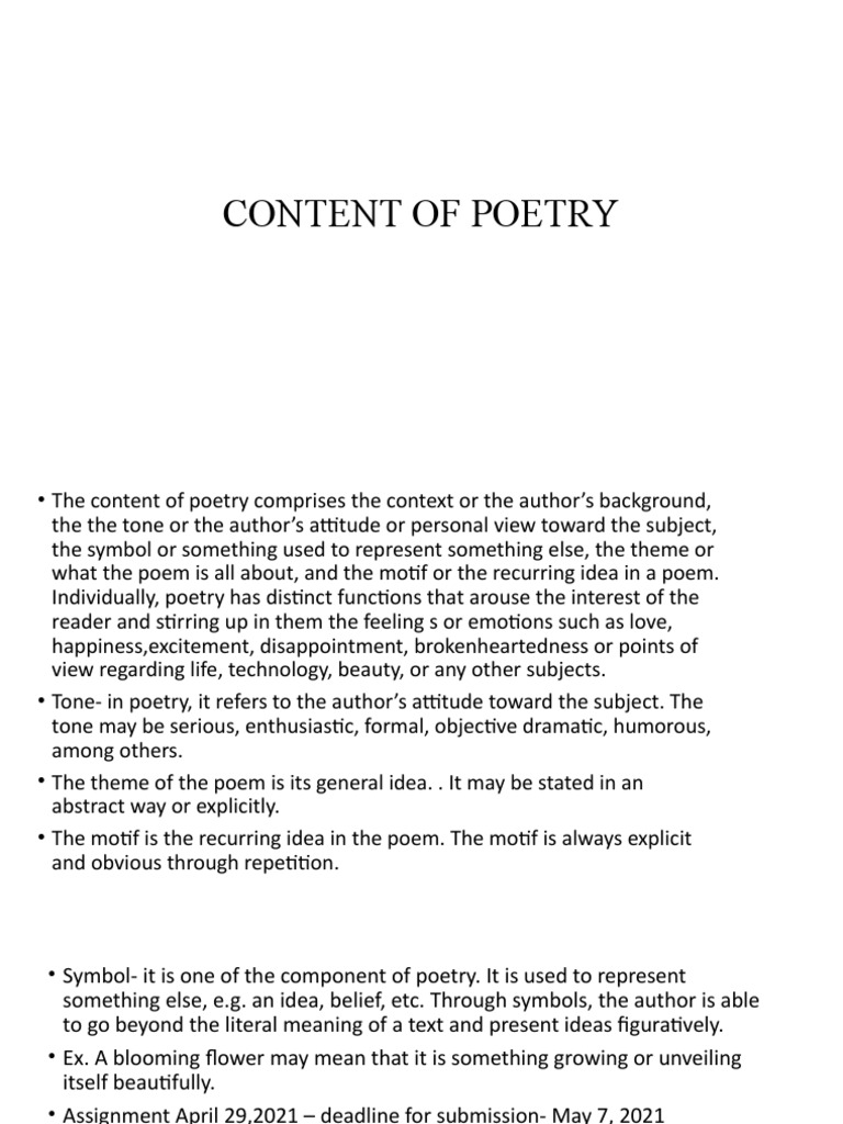 Content of Poetry-Gr 11-2021 | PDF | Narration | Plot (Narrative)