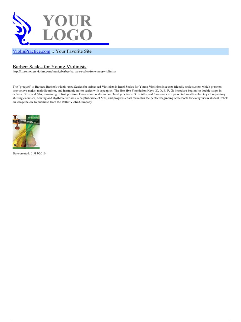 Your Favorite Site: Barber: Scales For Young Violinists | PDF | Art