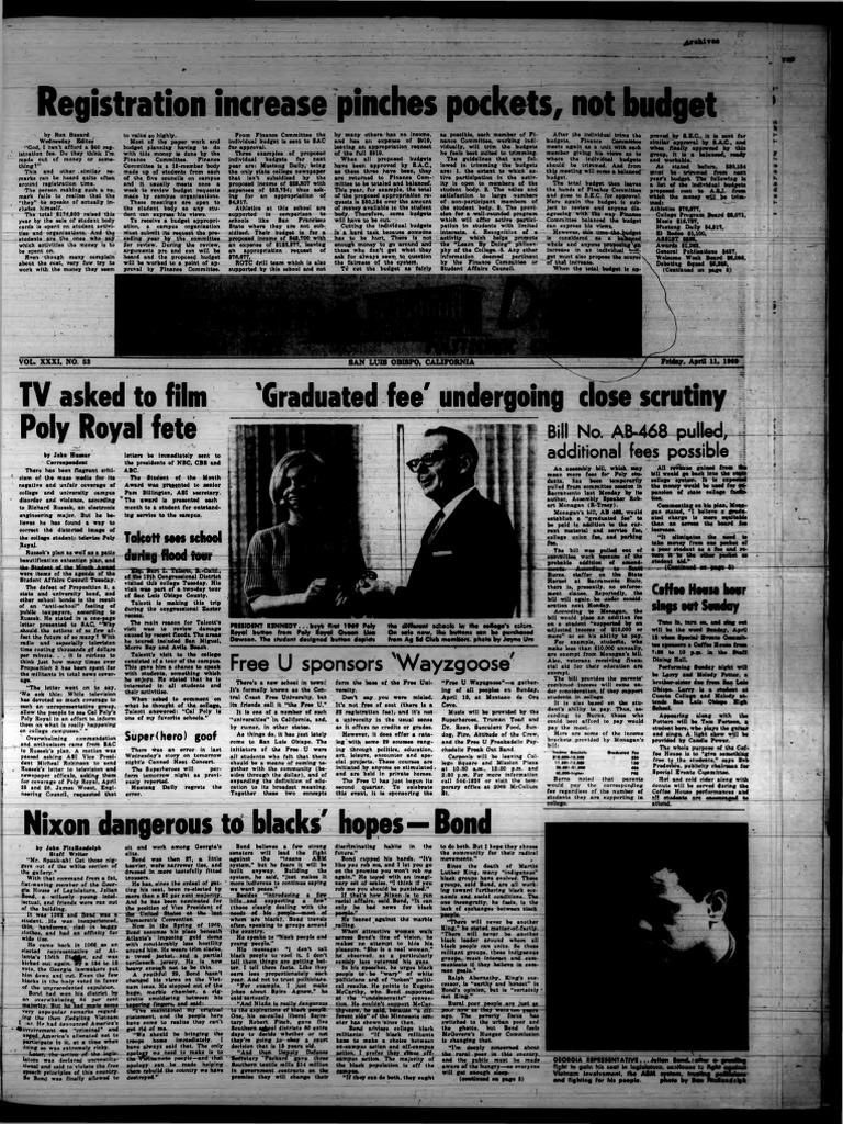 Mustang Daily April 11 1969 | PDF | Budget