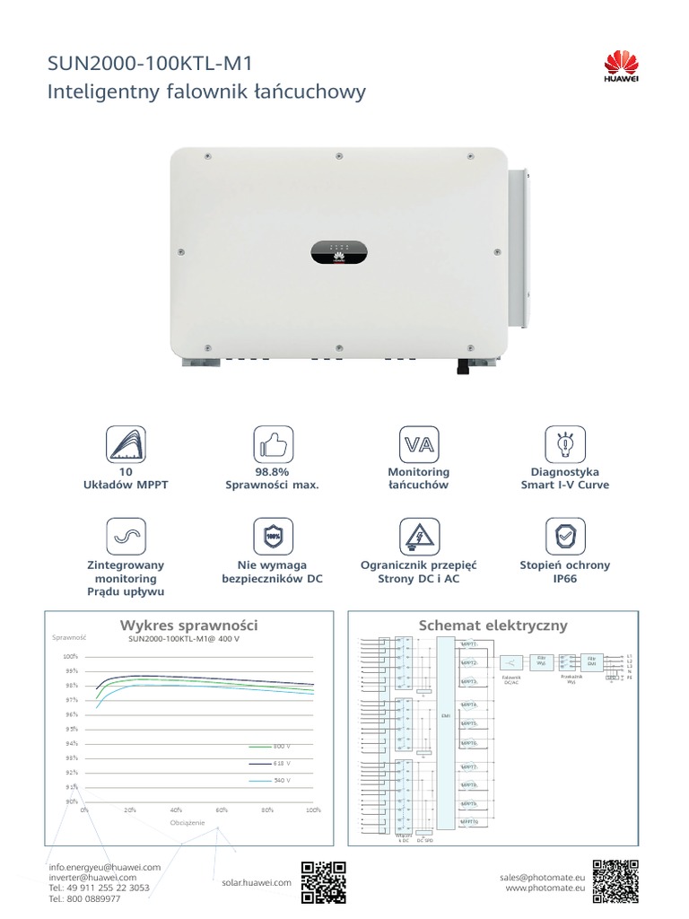 Sun2000 100KTL M1 Karta Katalogowa PL | PDF