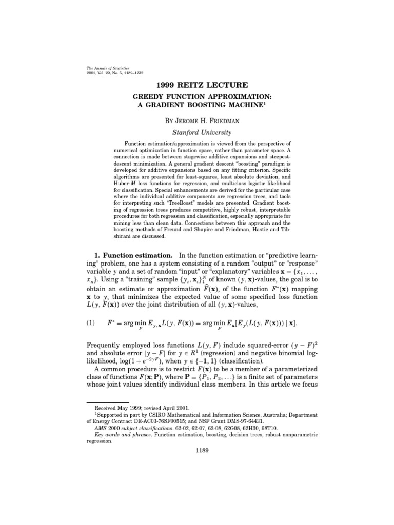 Jerome H. Friedman | PDF | Mathematical Analysis | Statistical Theory