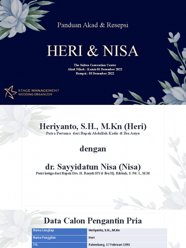 Panduan Akad Dan Resepsi Heri & Nisa | PDF