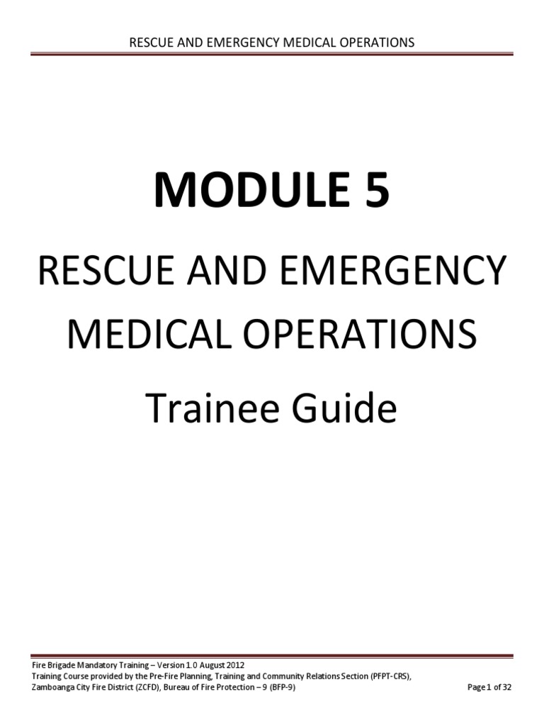 BFP Fire Brigade Module 5 | PDF | Cardiopulmonary Resuscitation | Knot
