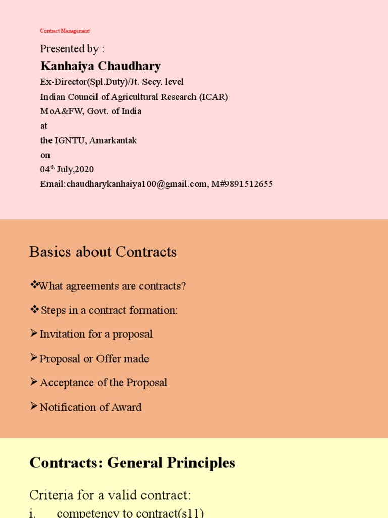Contract Management | PDF | Consideration | Common Law
