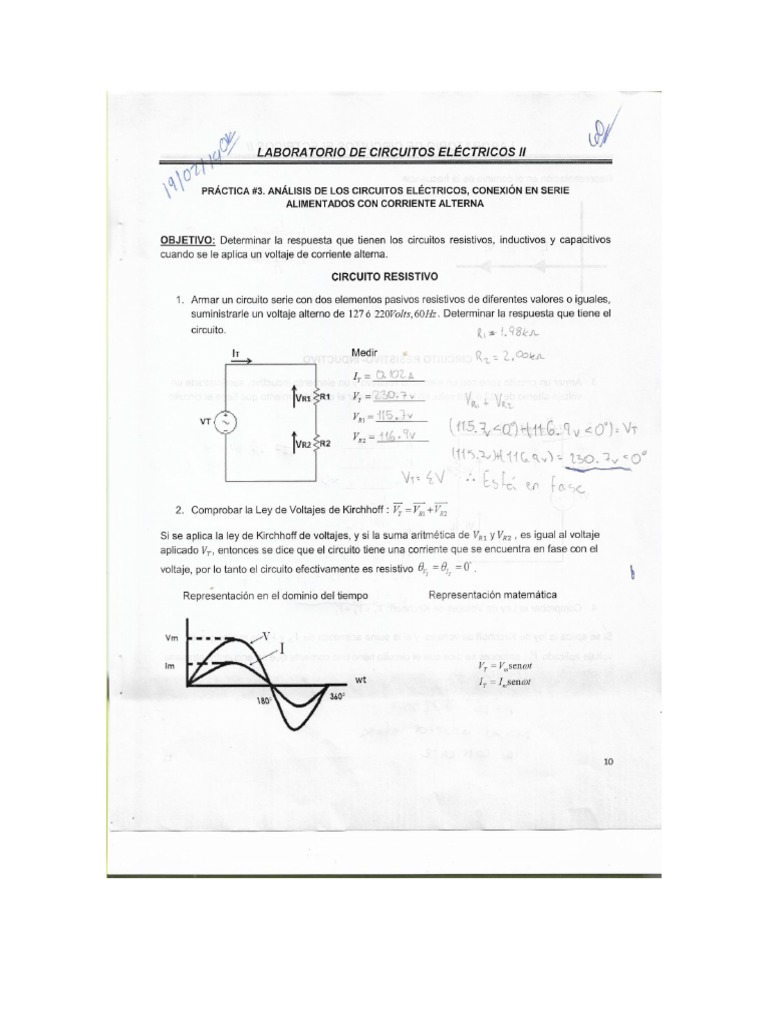 Practica 3 Lab Circuitos Electricos 2 Fime | PDF