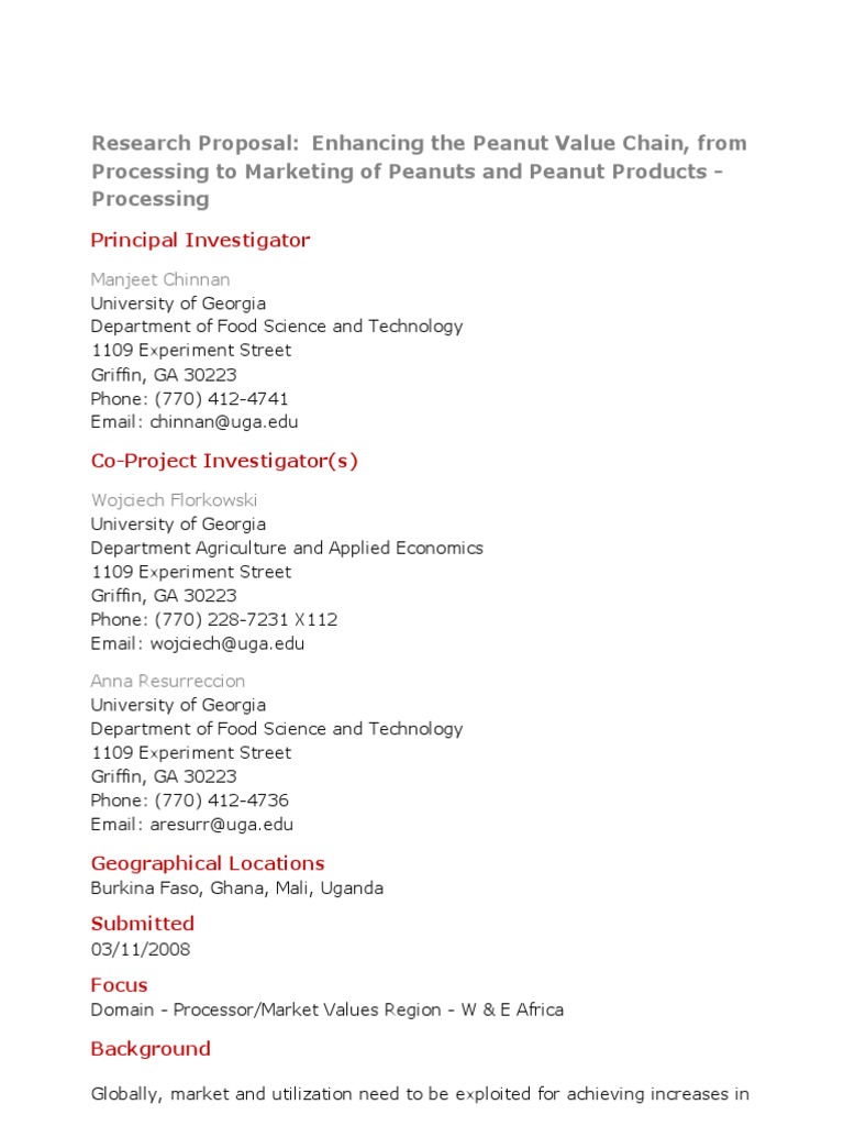 Proposal Project of Peanut Production | PDF | Entrepreneurship | Poverty Reduction