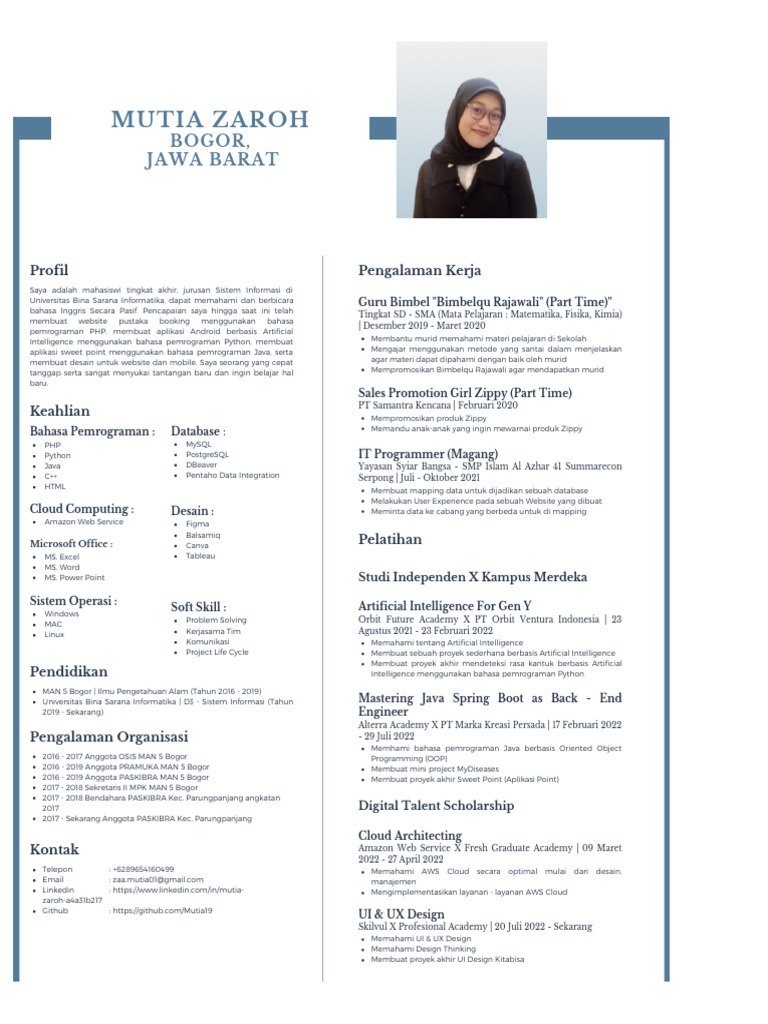 Baru CV Mutia Zaroh | PDF