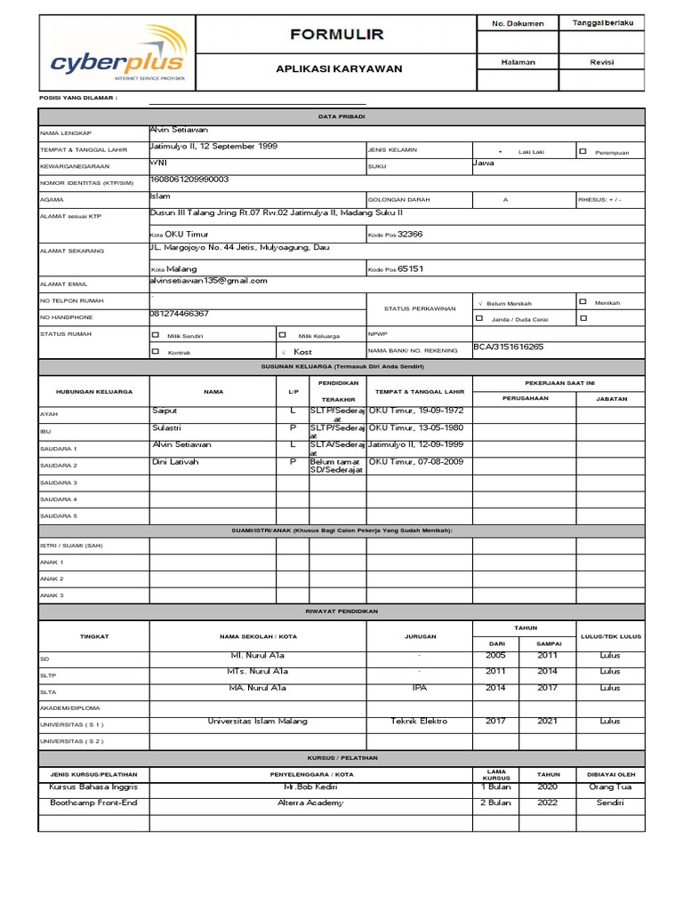 Alvin Setiawan FE (Front-End) | PDF