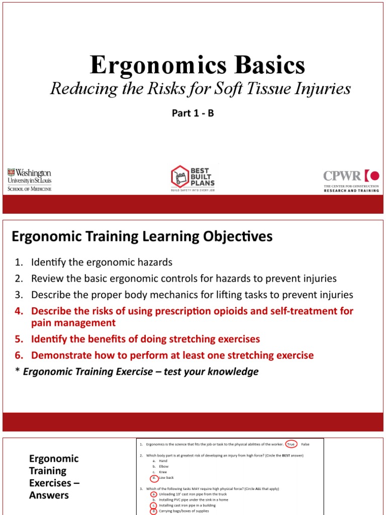 NR 17 BBP Ergonomics Training Program Part1B | PDF | Opioid | Pain Management