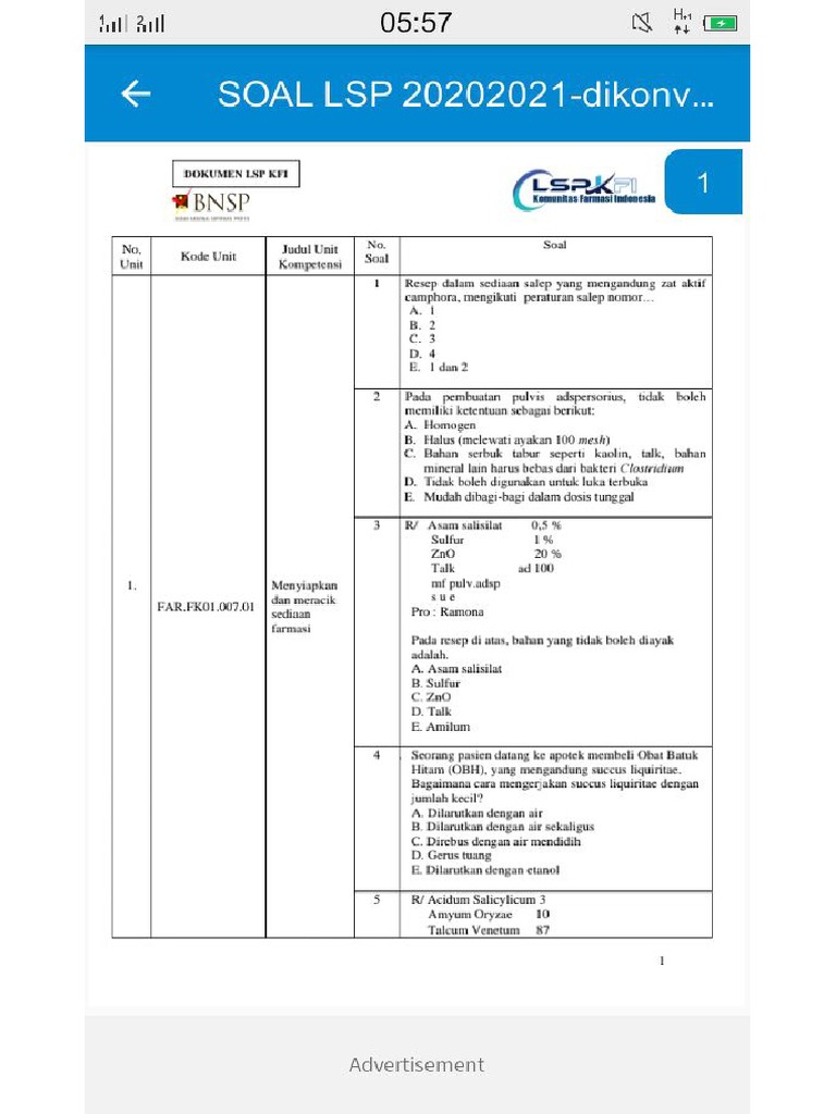 SOAL UKK LSP PART 1 | PDF