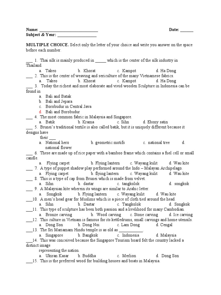 Grade 8 Quiz | PDF | Indonesia | Malaysia