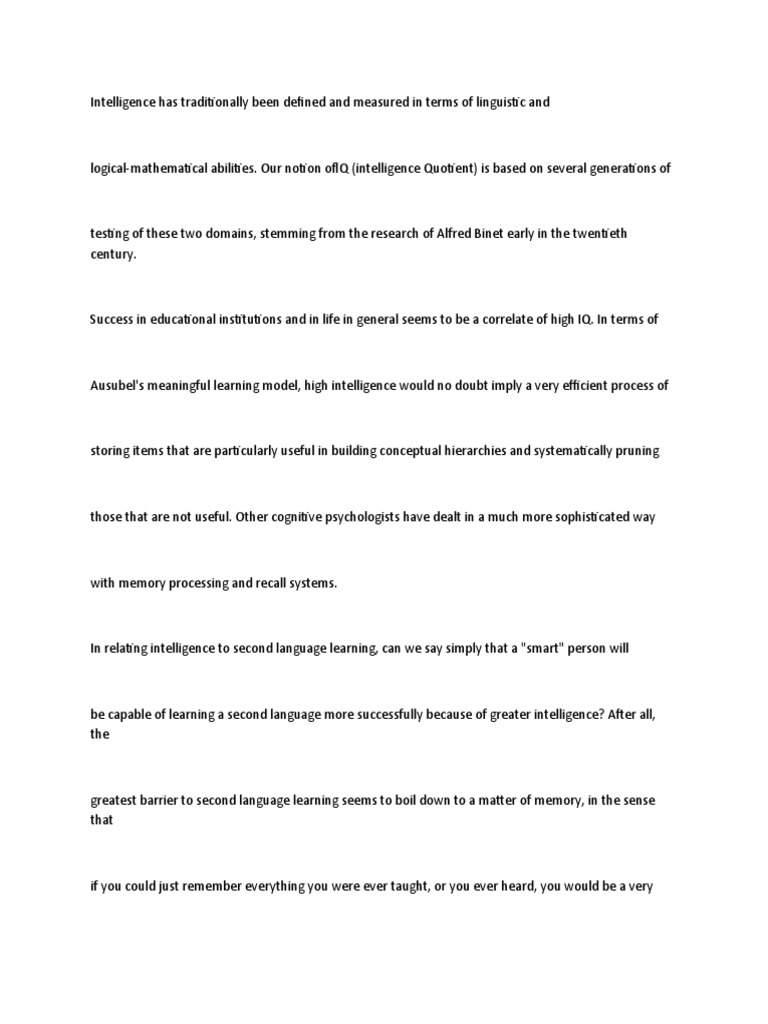 Intelligence Pdf Intelligence Intelligence Quotient