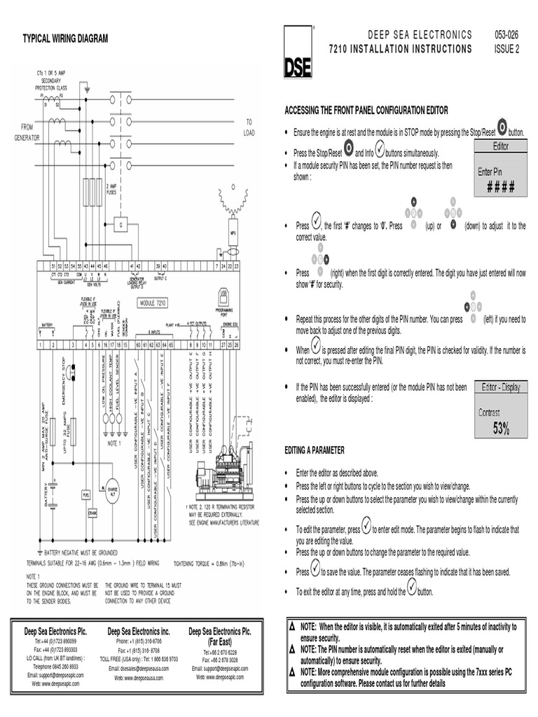 DSE 7210 - Installation - Instructions | PDF | Electric Generator | Personal Identification Number