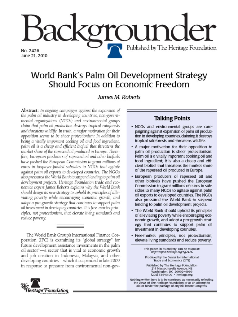 World Bank Overview | PDF | Palm Oil | Poverty Reduction