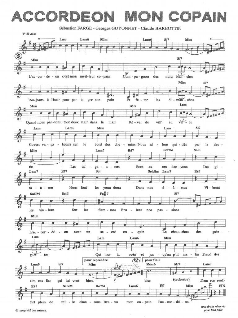 Accordeon Mon Copain | PDF
