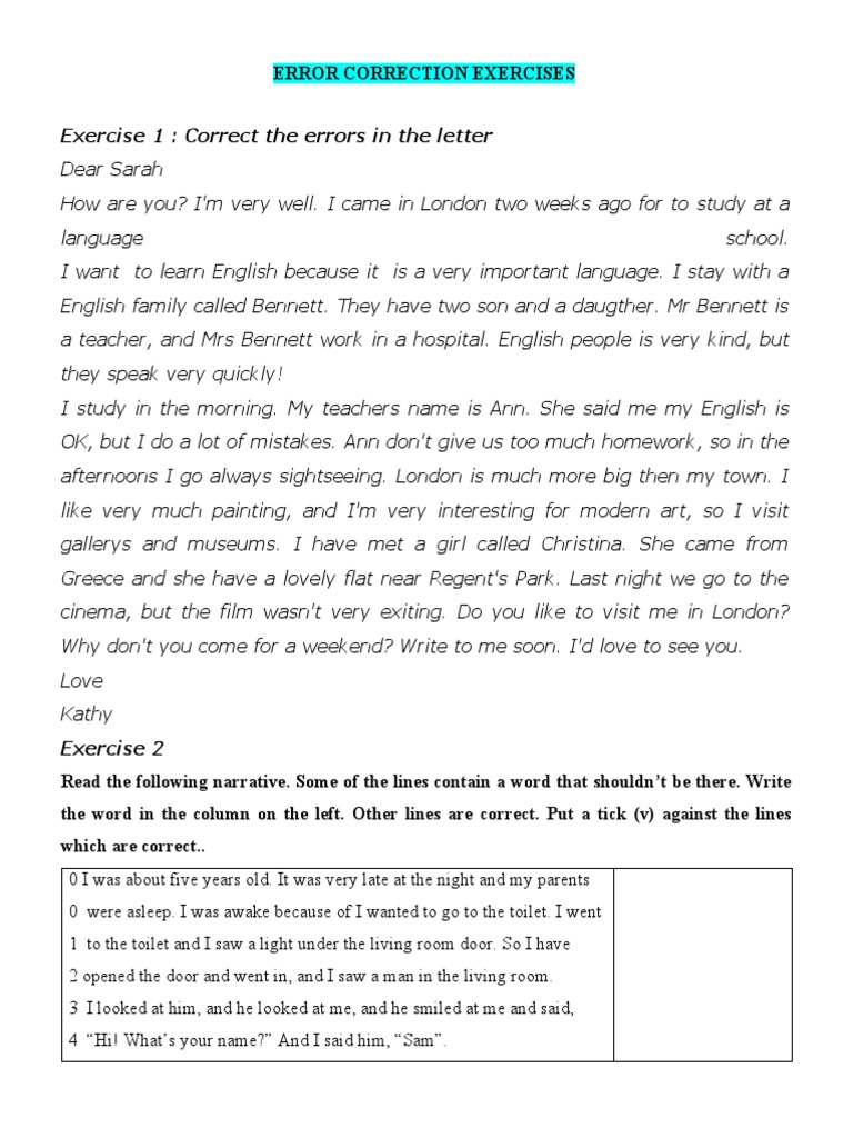 Correcting Errors in Practice Exercises: An Analysis of Common Mistakes Made by ESL Learners in ...