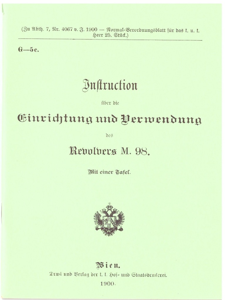 Revolver M. 98 (Rast-Gasser) | PDF