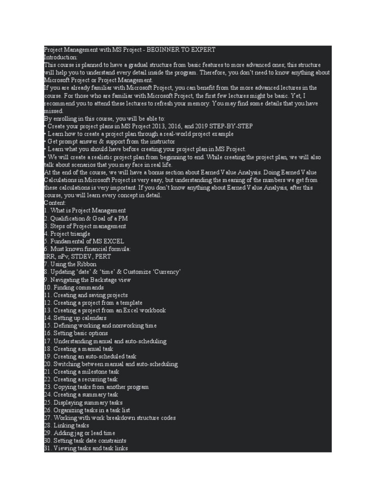 Project Management With MS Project | PDF | Project Management | Computing