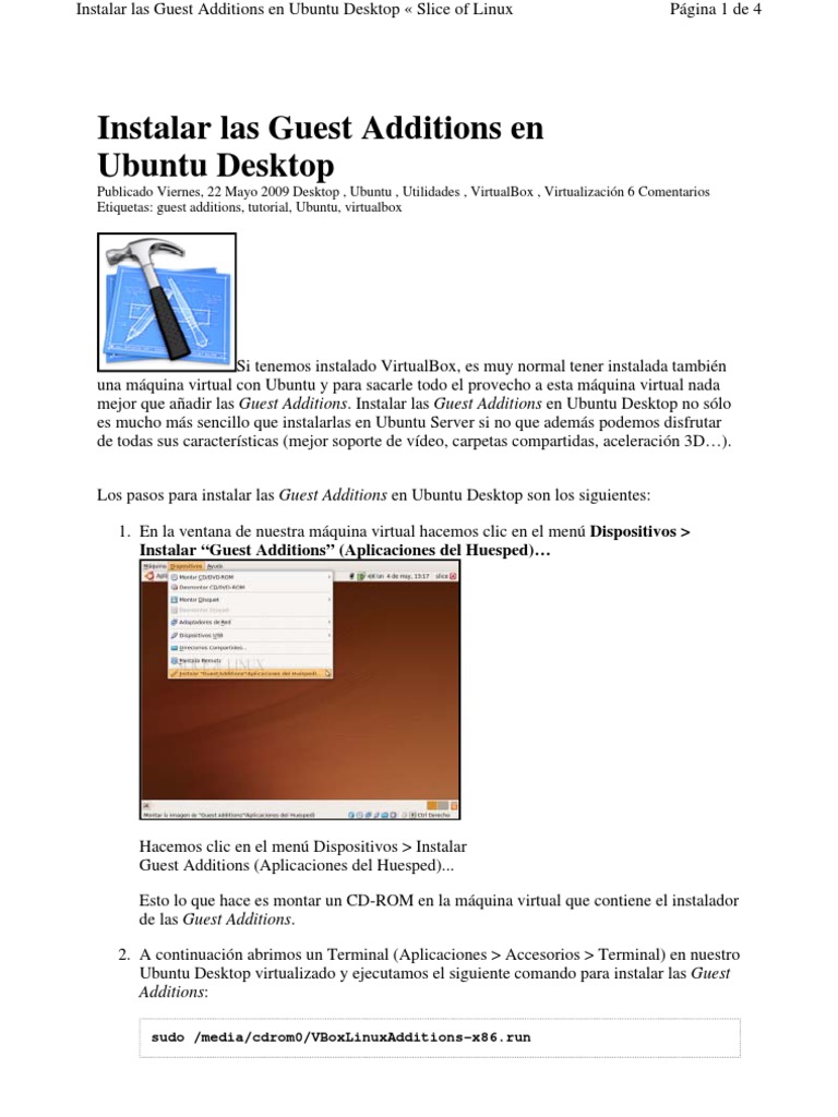 Instalar Guest Additions en Ubuntu Desktop | PDF | Ubuntu (sistema ...