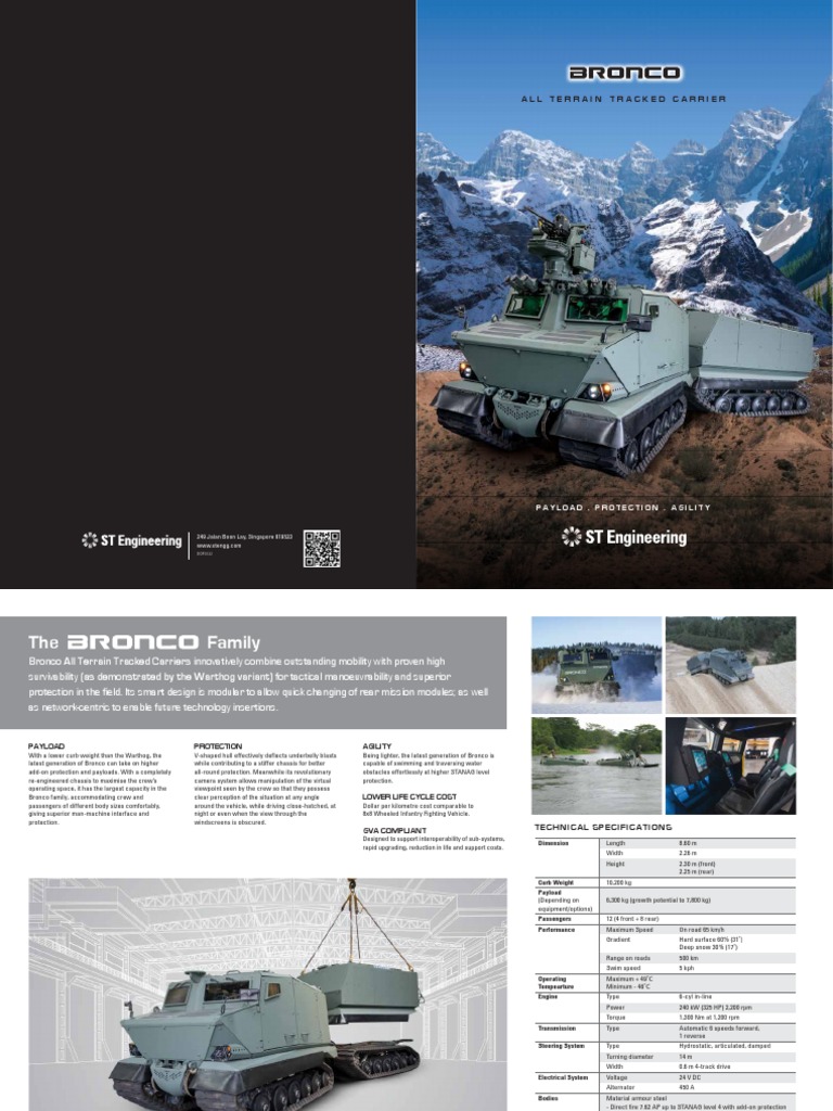 ST Engineering Bronco Brochure | PDF | Vehicles | Transport