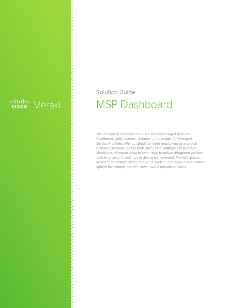 Meraki Whitepaper MSP | PDF | Computer Network | Cloud Computing