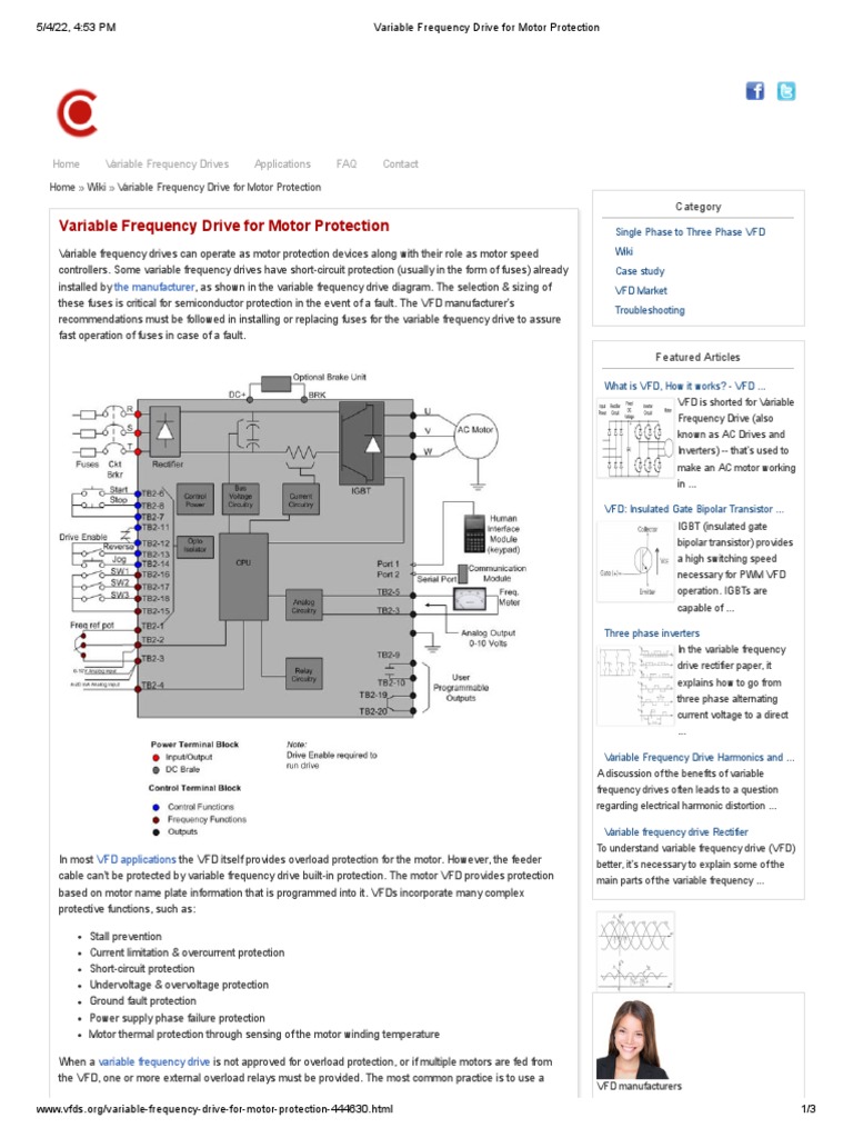 Variable Frequency Drive For Motor Protection Pdf Electric Motor