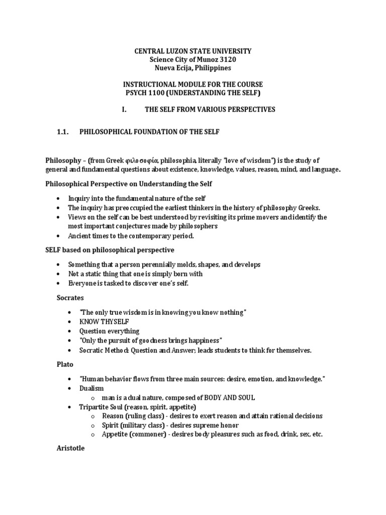 Philosophical-Foundation-Of-The-Self 1023 | PDF | Philosophy Of Self ...