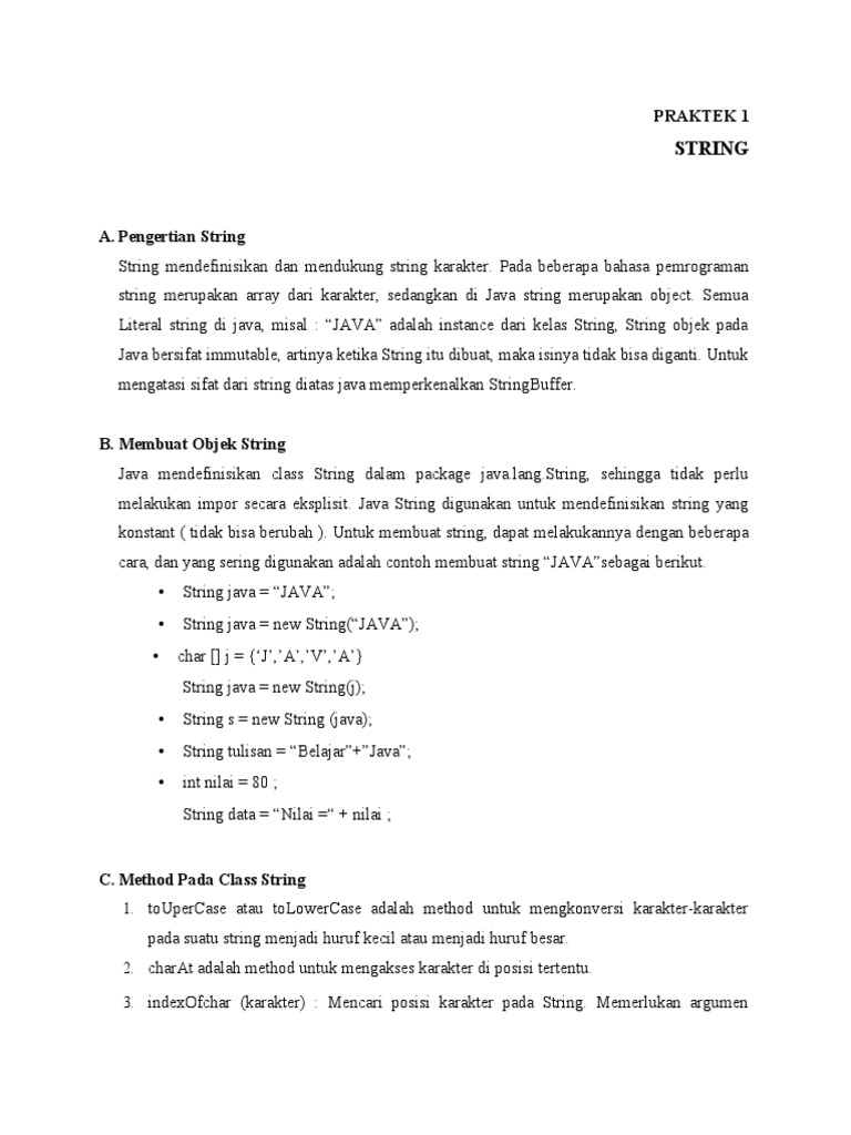 Panduan Lengkap String & StringBuffer di Java | PDF