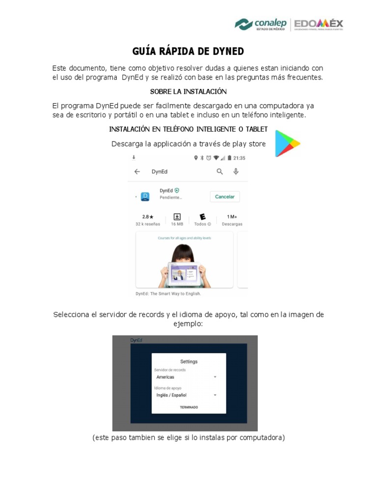 Guía Rápida para Usar DynEd | PDF | Contraseña | Prueba (evaluación)