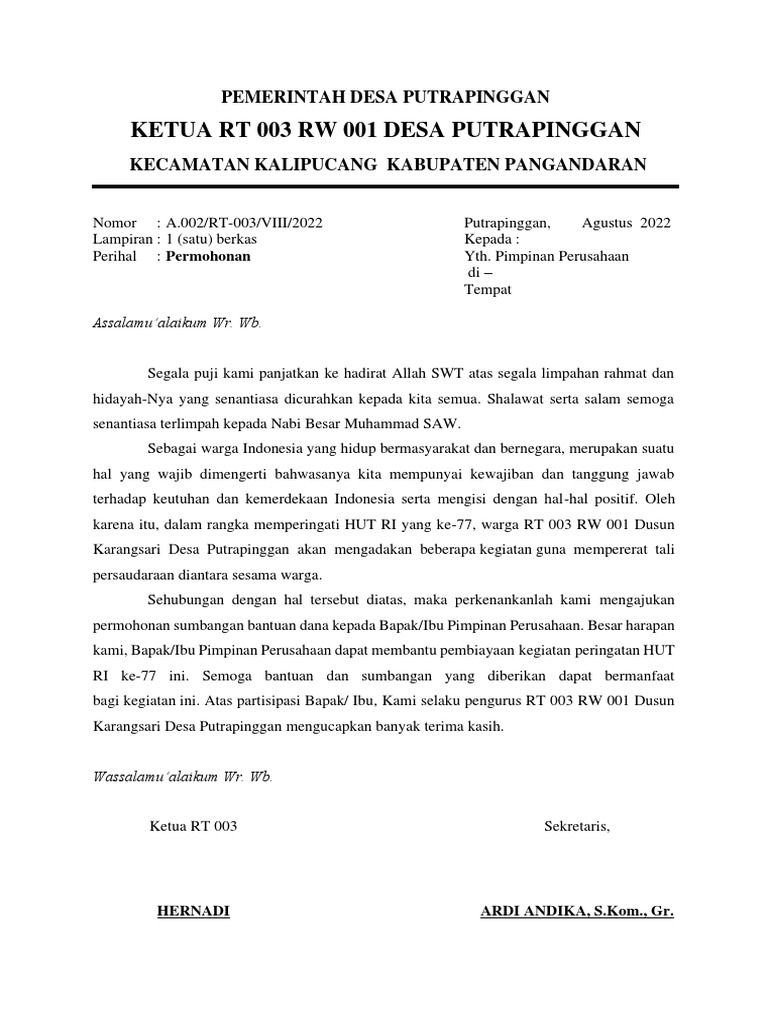 Proposal Agustusan | PDF