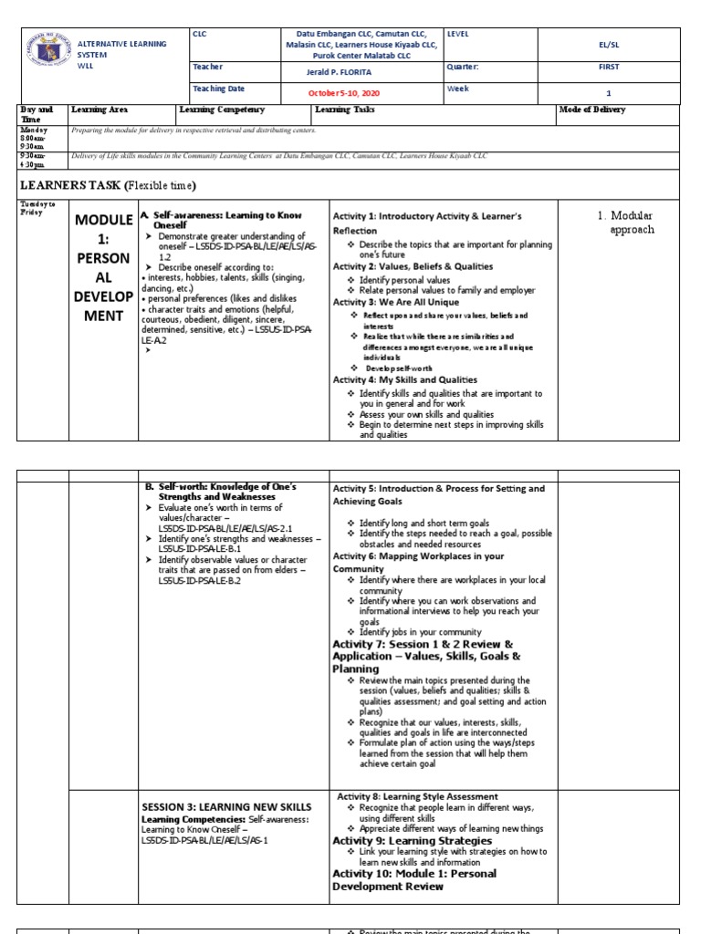WHLP 1 | PDF | Learning | Goal
