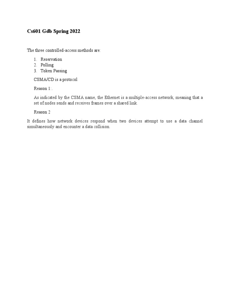 Cs601 GDB Spring 2022 | PDF