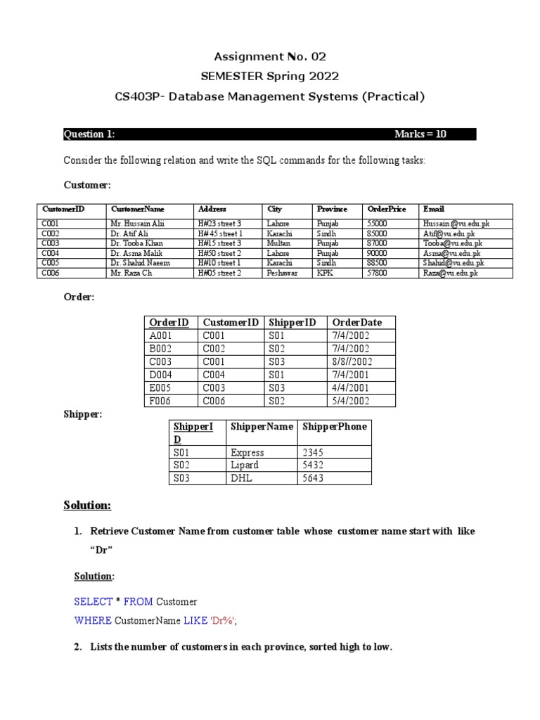 CS403P Assignment | PDF | Sql | Data