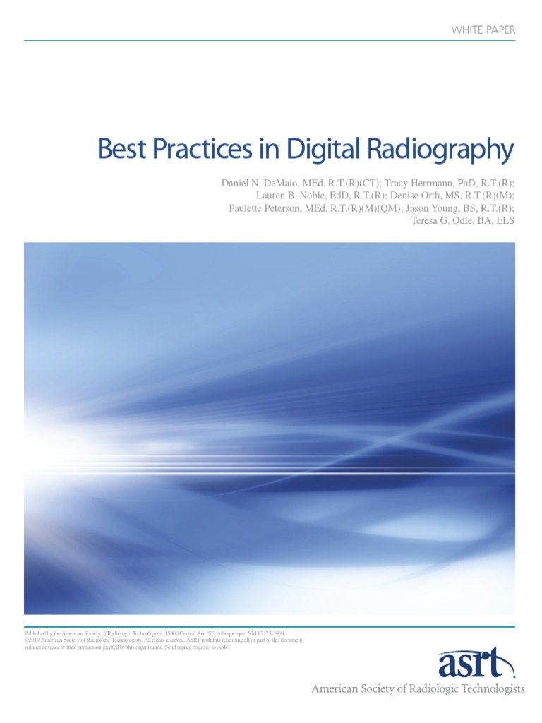 Best Practices in Digital Radiography | Download Free PDF | Radiography | Medical Imaging