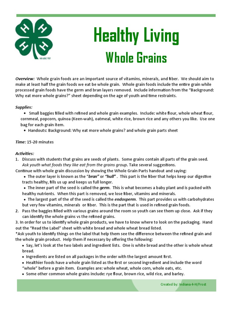 Whole Grains | PDF | Whole Grain | Grain