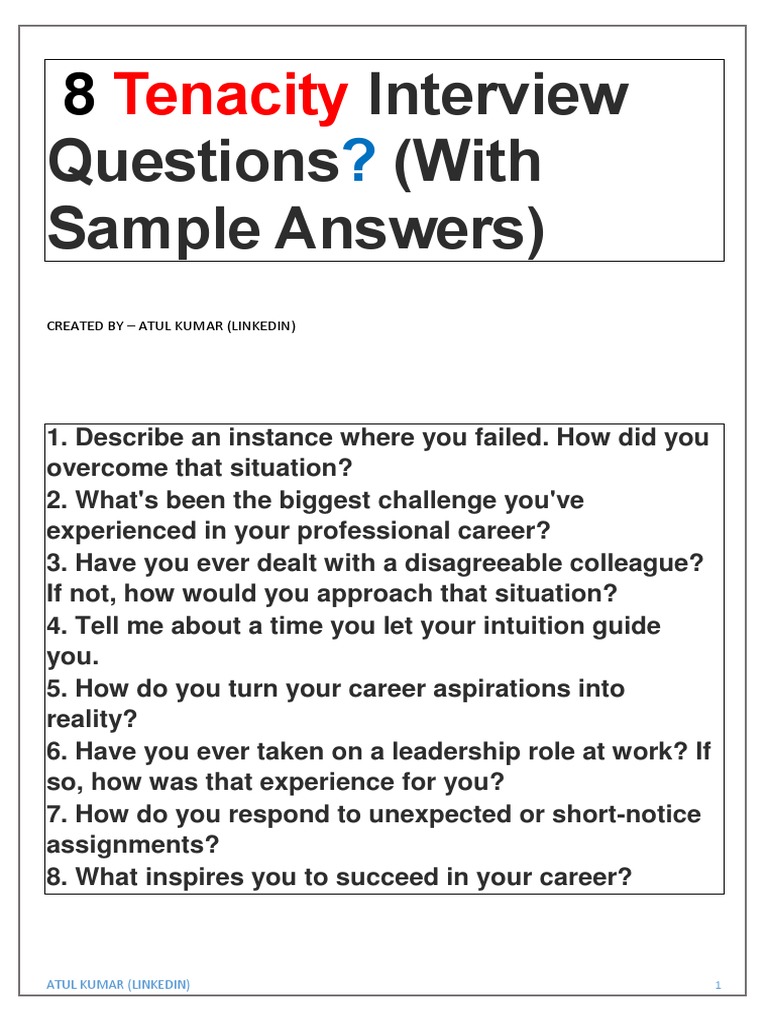 TOP 8 TENACITY | PDF | Leadership | Goal