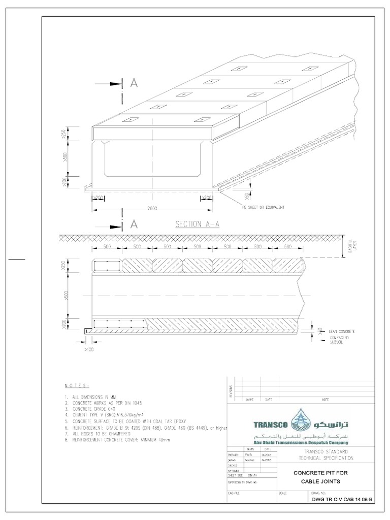 DWG TR CIV CAB 14 06-B (PIT For JOINTS) | PDF