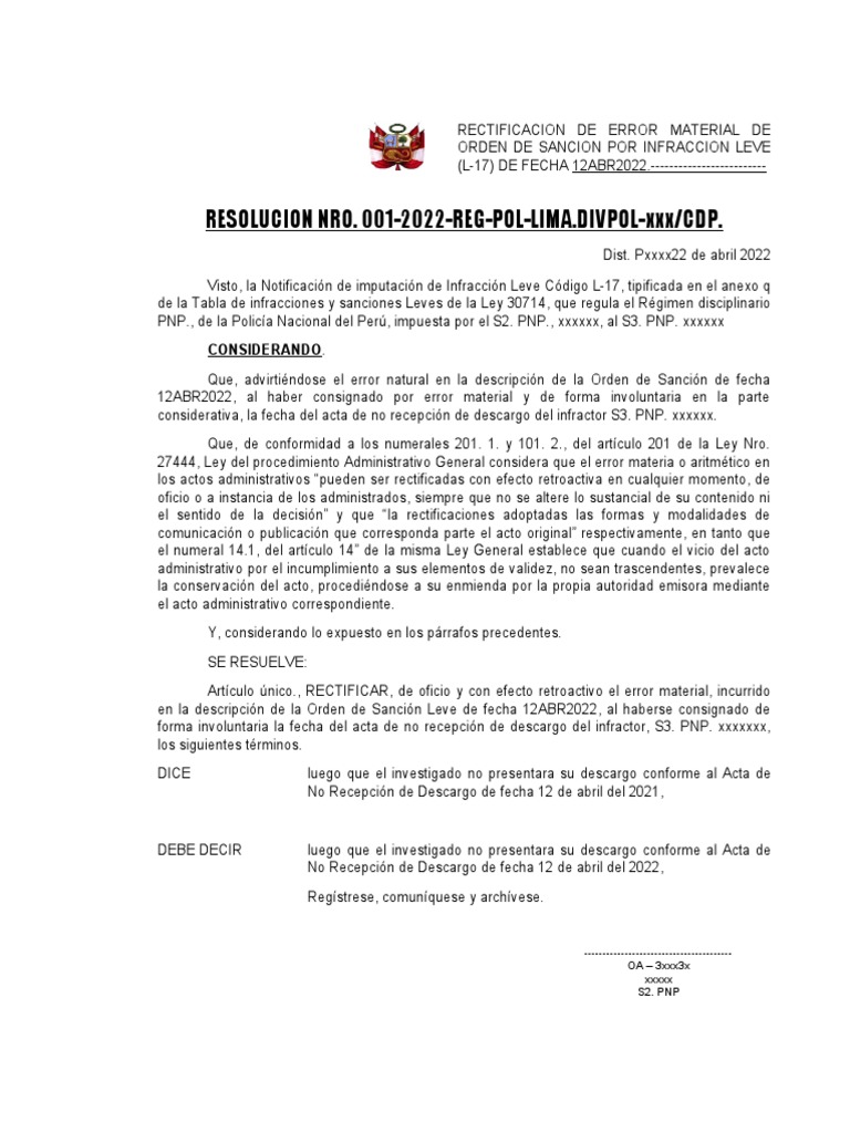 Modelo de Error Material | PDF | Justicia | Crimen y violencia