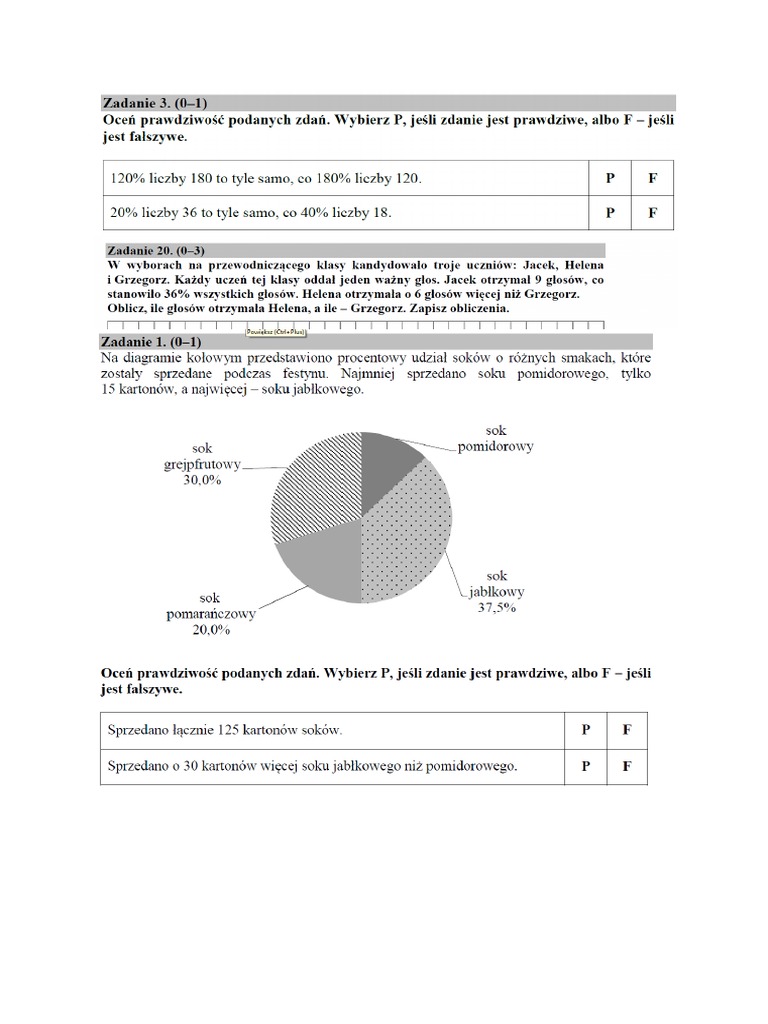 Procenty Zadania Próbne Pdf