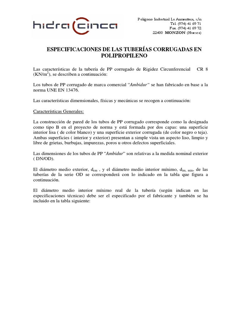 UNE EN 13476 (PP) Especificaciones | PDF | Química | Materiales de ...