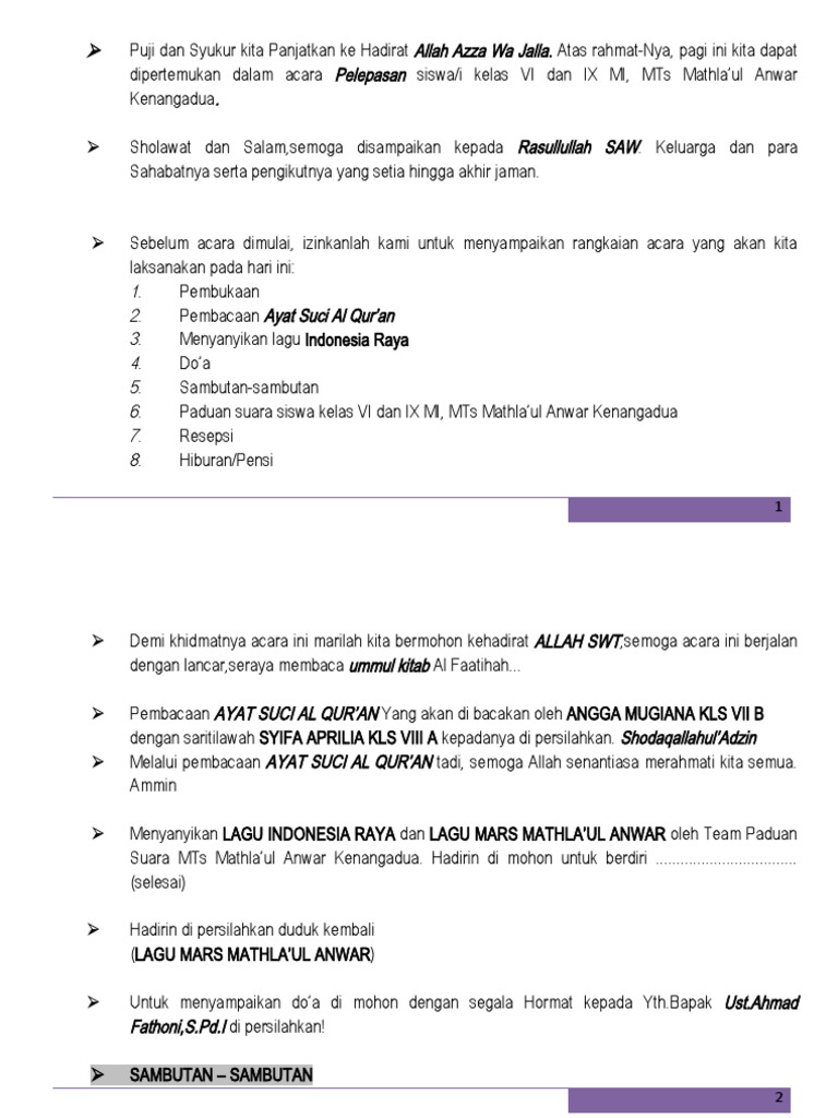 Susunan Acara Pelepasan Kelas 12 2018 | PDF Susunan Acara Pelepasan Kelas 12 2018 | PDF