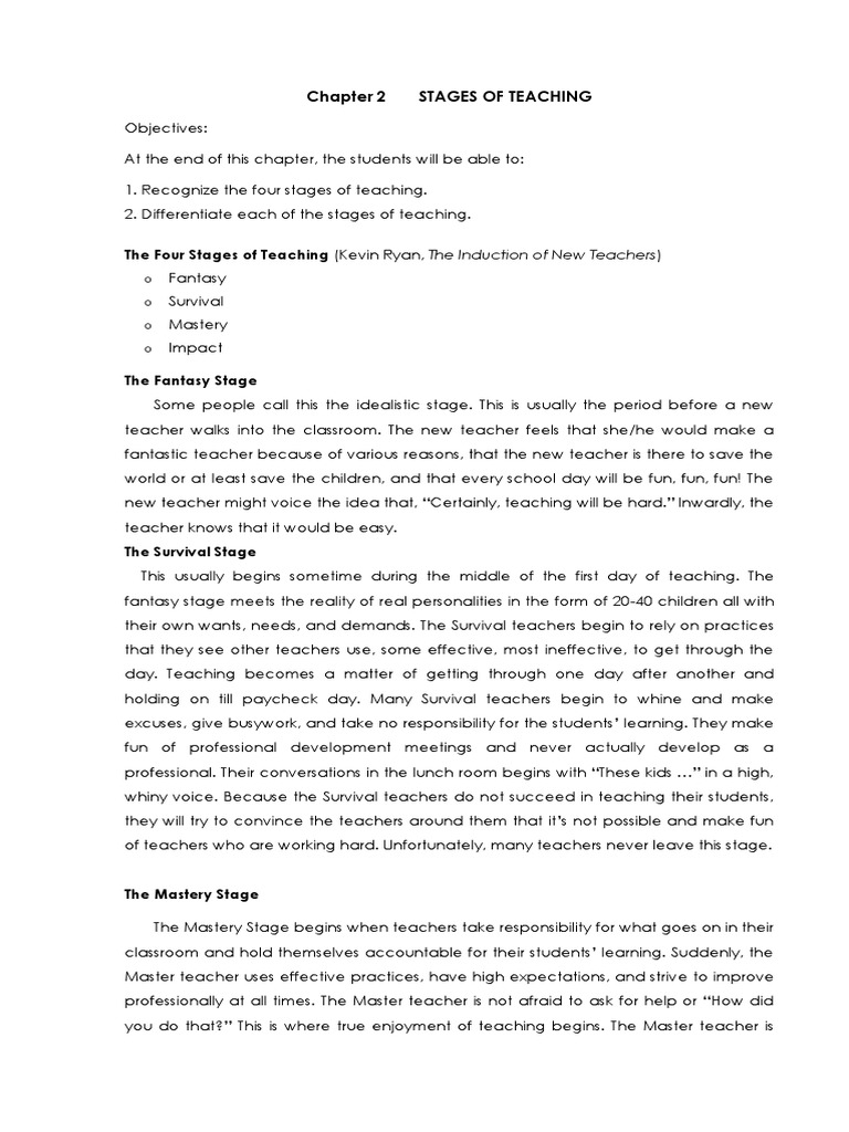 Chapter 2 STAGES OF TEACHING | PDF