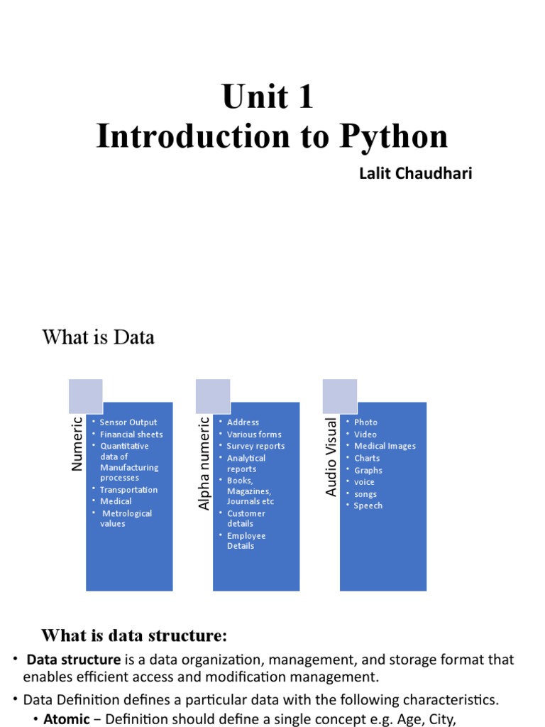 Unit1 Introduction To Python Pdf Python Programming Language Arithmetic 