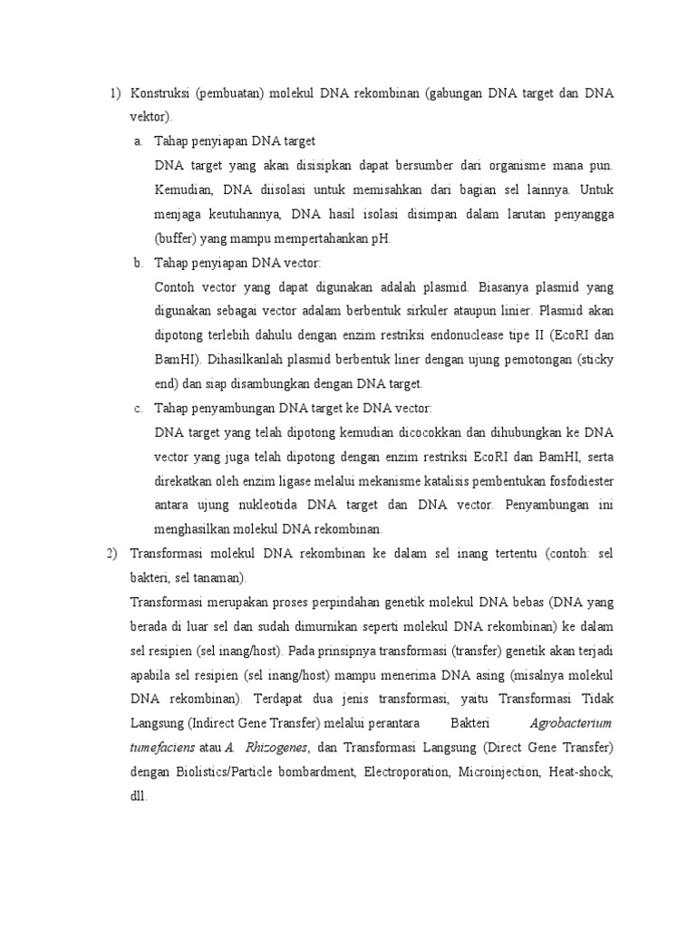 Tahapan DNA Rekombinan | PDF