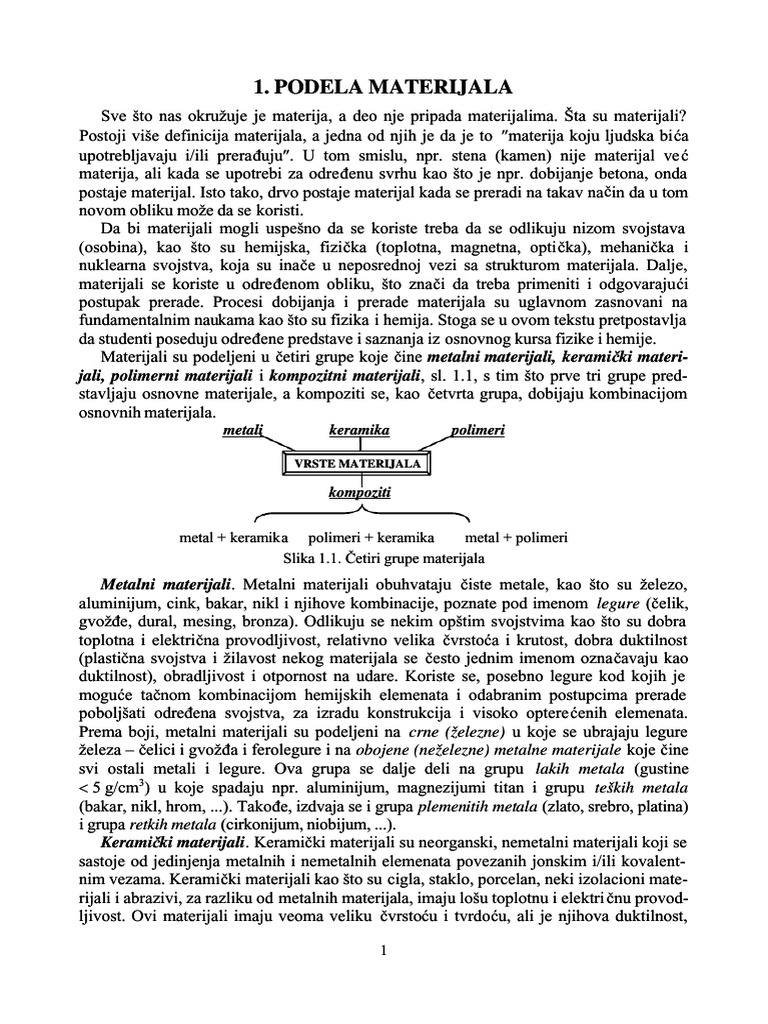 Masinski Materijali 1 Predavanja 1 | PDF