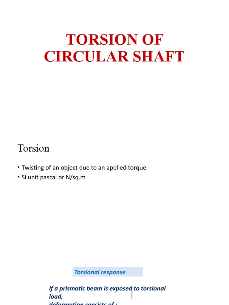 Torsion in Circular Shaft | PDF | Bending | Strength Of Materials