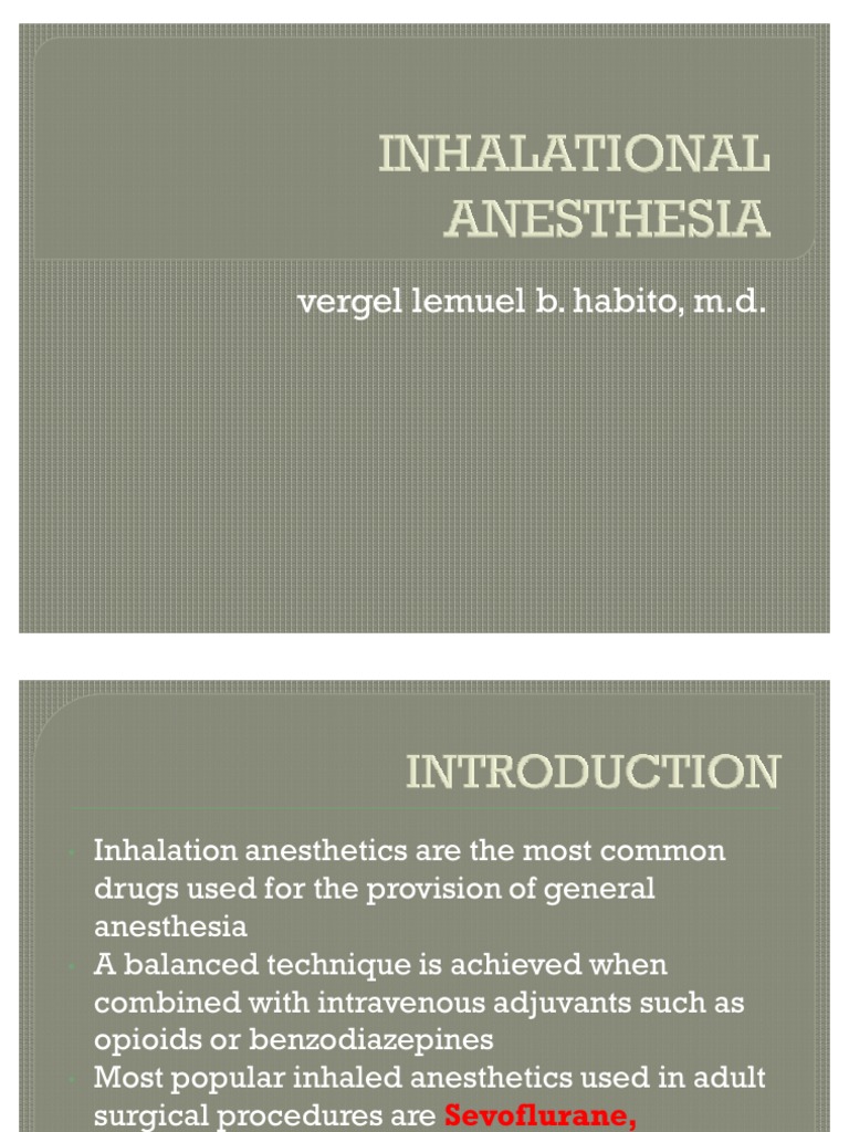 Inhalational Anesthesia | PDF | Anesthesia | Respiratory System