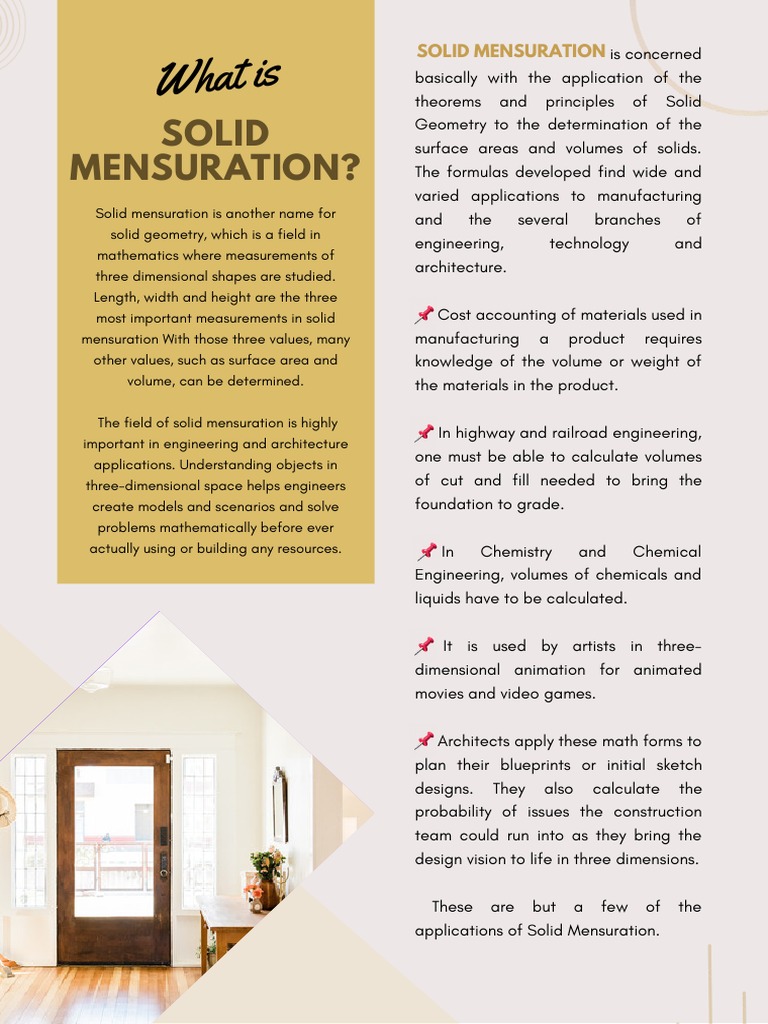 Solid Mensuration | PDF | Line (Geometry) | Angle