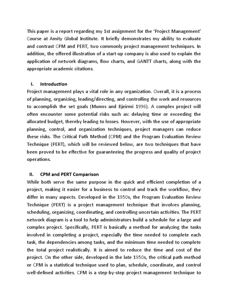 Assignment I - CPM - PERT | PDF | Project Management | Change Management